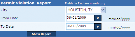 Permit Violation Report